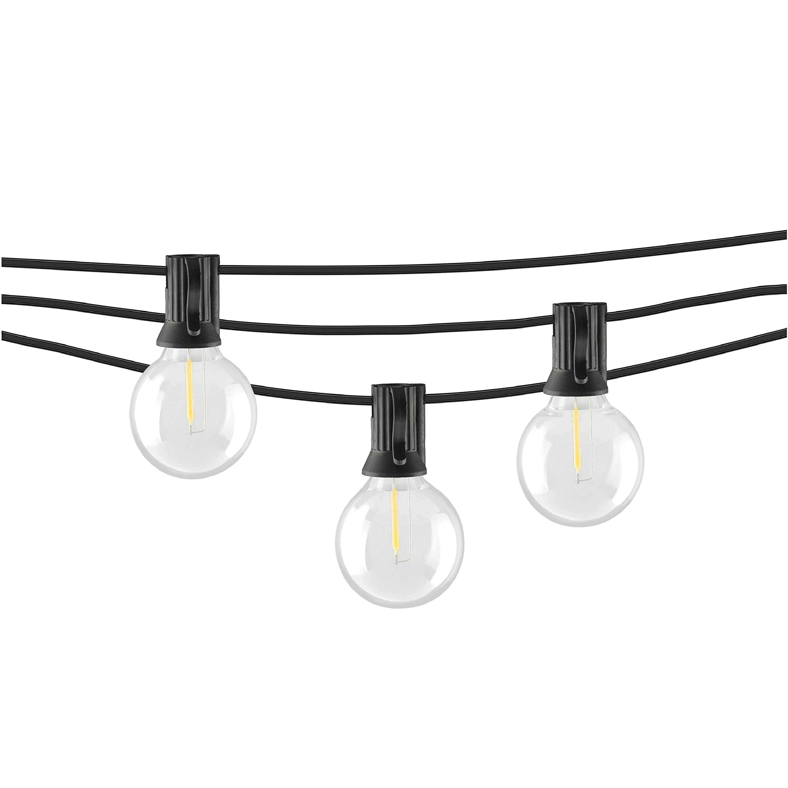 Mr Beams 1W G40 Globe Bulb LED Weatherproof Indoor/Outdoor String Lights, 50 ft, Black