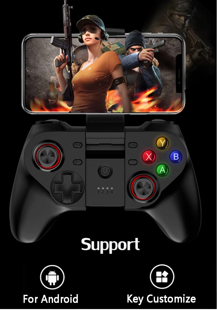 Mobile Game Controller, Megadream Wireless Key Mapping Gamepad Joystick Perfect for PUBG & COD, for Android Samsung Galaxy HTC Other Phone & Tablet - Do Not for iOS