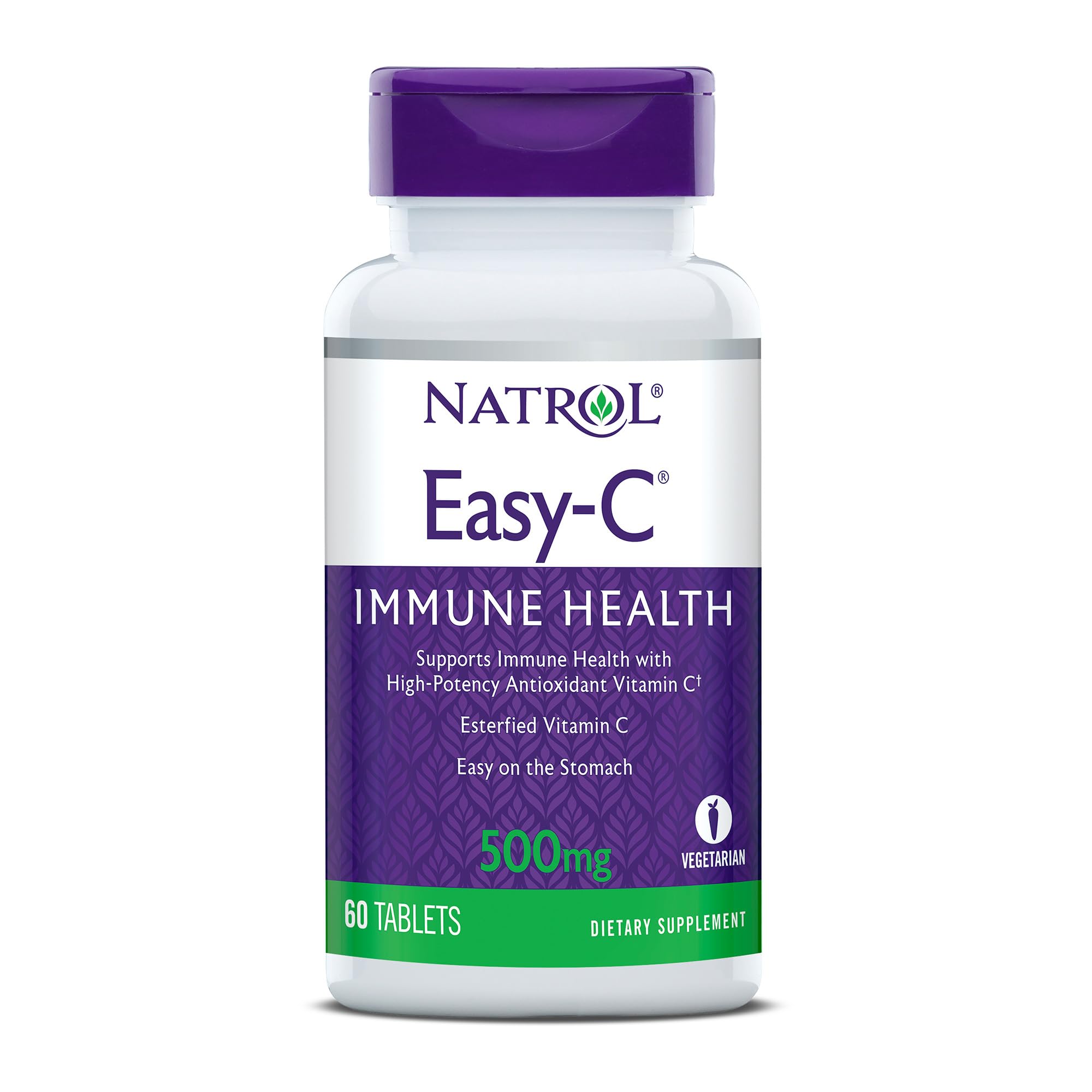 Natrol Easy-C Immune Health, Supports Immune Health with High-Potency Antioxidant Vitamin C, Tablets, 500 mg, 60 Count