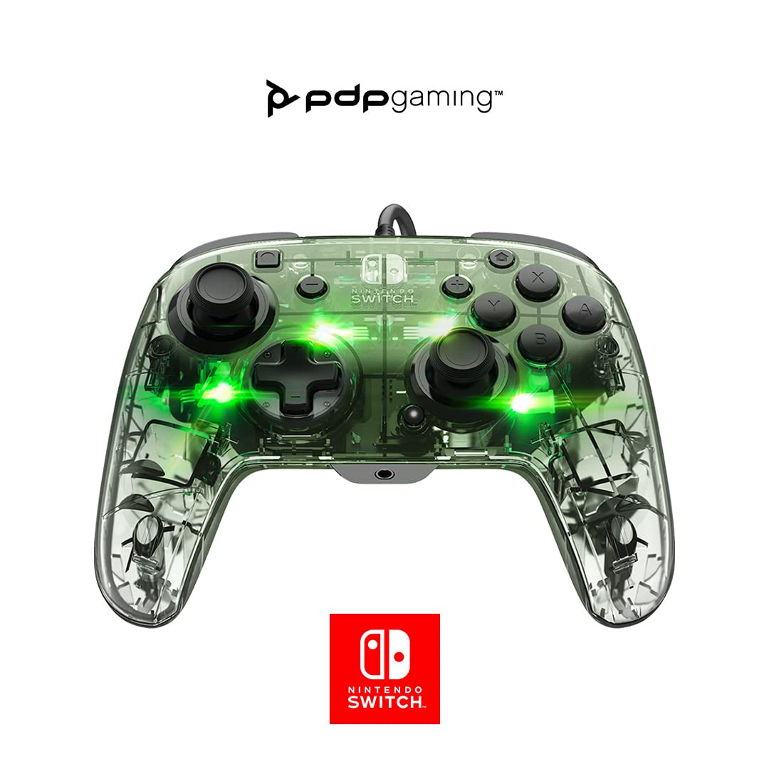 PDP Afterglow Deluxe+ LED Wired Gaming Controller + PDP Gaming LVL40 Airlite Stereo Headset for Nintendo Switch/Lite/OLED Bundle