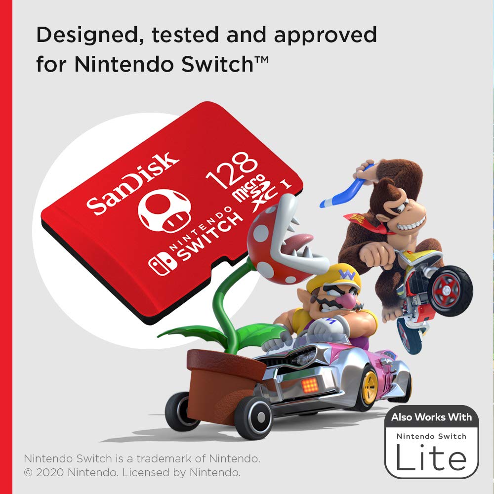 SanDisk 128GB microSDXC-Card, Licensed for Nintendo-Switch - SDSQXAO-128G-GNCZN & 64GB microSDXC-Card, Licensed for Nintendo-Switch - SDSQXAT-064G-GNCZN