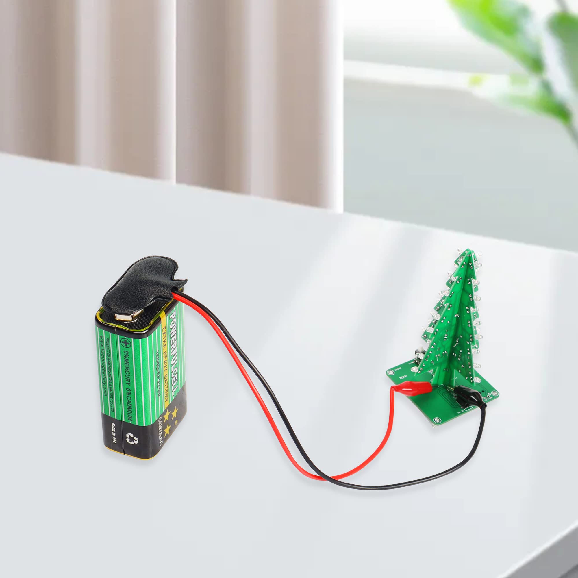 PNGKNYOCN 9V Battery Snap to Alligator Clips Cable,5 Pack Dual Alligator Clips to 9V Battery Snap Connector Cables(15cm)