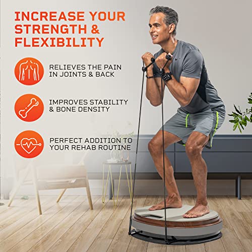 LifePro RelaxaVibe Vibration Plate Exercise Machine - Vibration Platform for Circulation & Metabolism Boost - Elegant Living-Room Vibration Machine - Whole Body Vibration Plate with Heated Ottoman