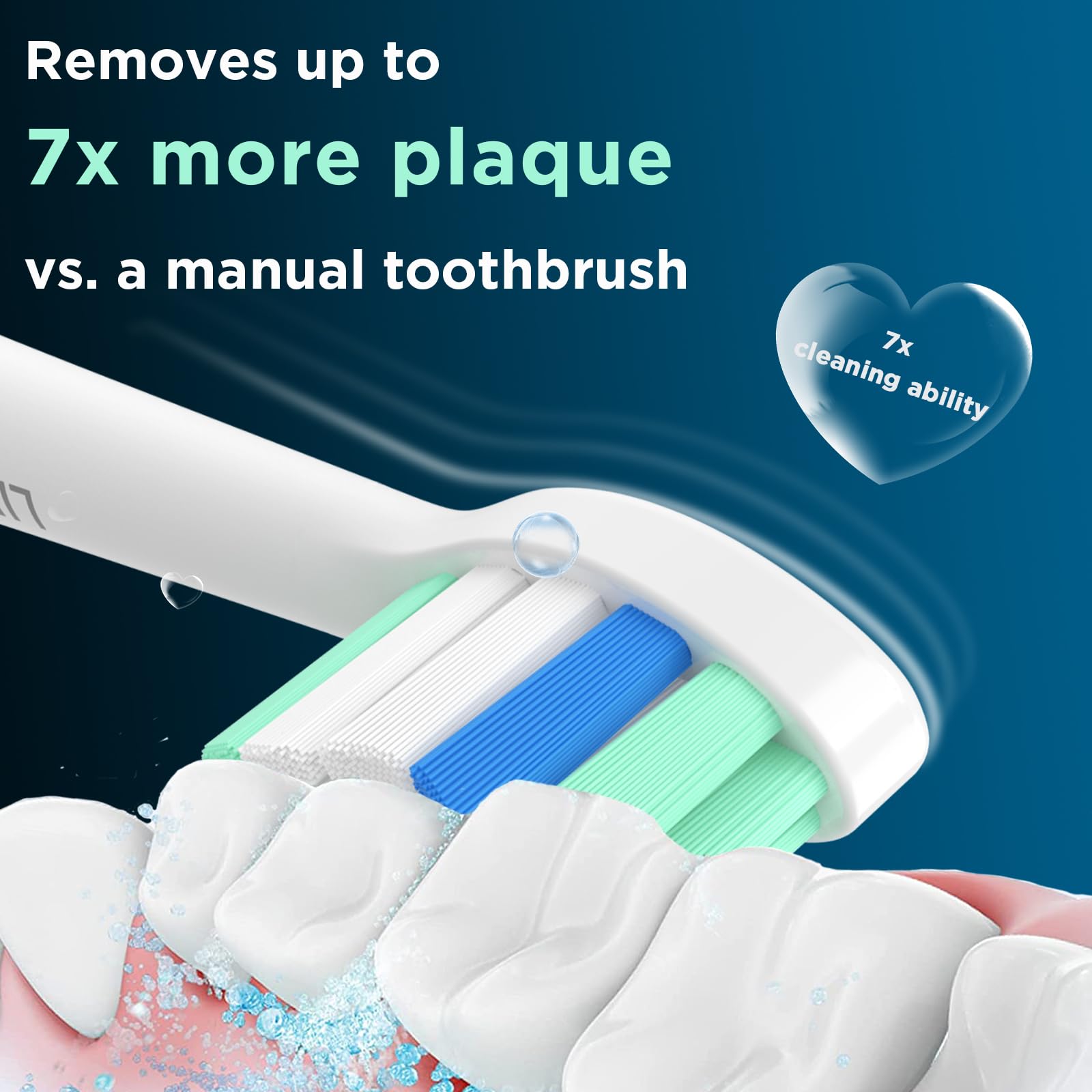 Toothbrush Replacement Heads for Philips Sonicare, Electric Brush Head Compatible with Phillips Sonic Care Toothbrush Heads (2-Pack)