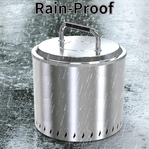 Stainless Steel Fire Pit Cover Lid for Solo Stove Ranger, 15" Portable Fire Pit Cover with Handle, Outdoor Wood Burning and Low Smoke Camping Stove Accessory