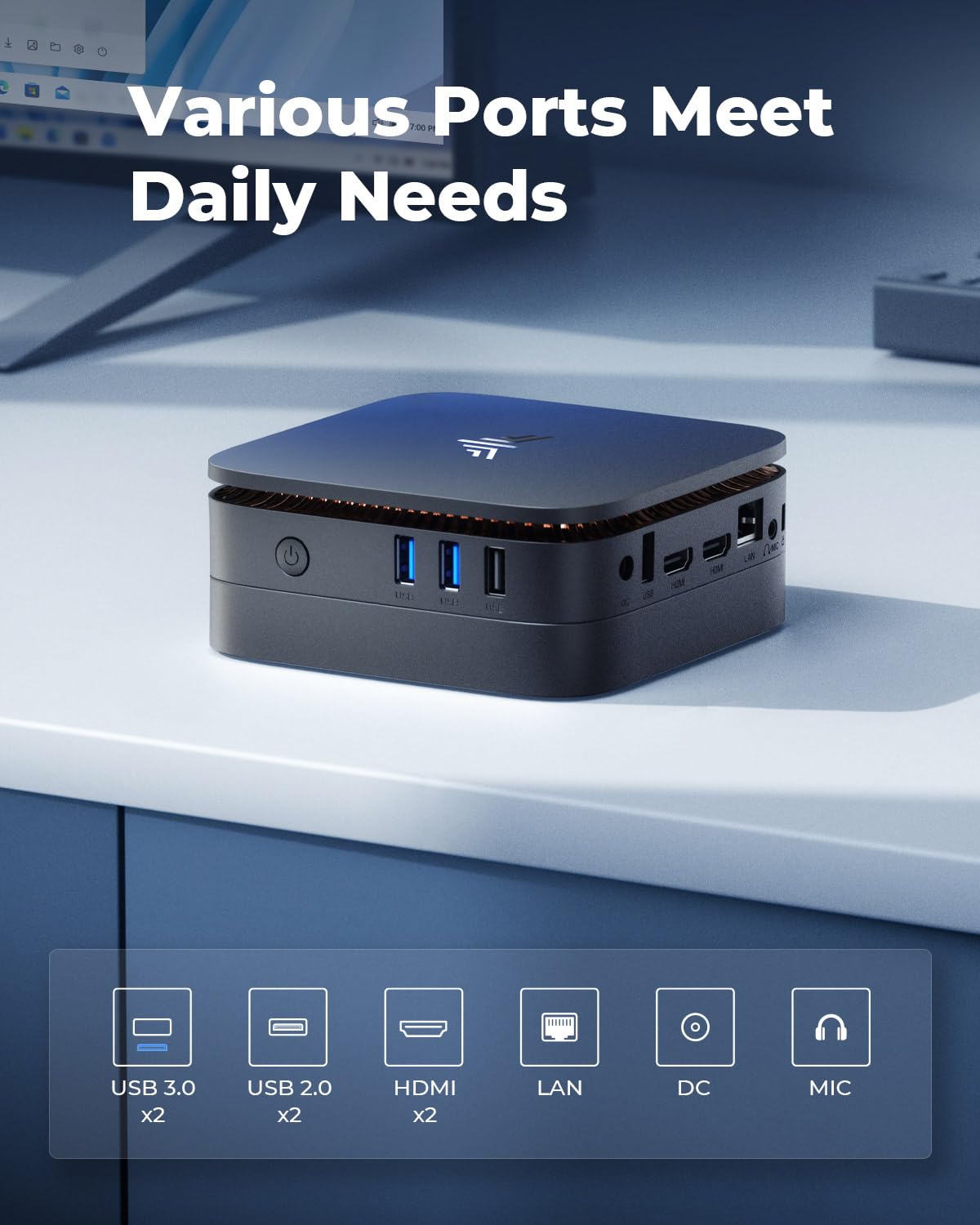 KAMRUI Mini PC,Mini Computer Intel 11th Gen N5105(up to 2.9GHz),Small Desktop Computers,8GB RAM/256GB M.2 SSD,4K UHD,2.4G+5G Dual WiFi,BT 4.2 for Business Home Office Recreation