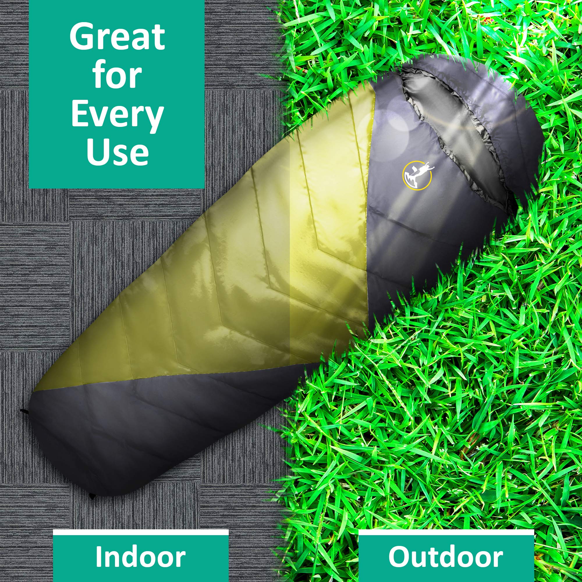 Mummy Camping Sleeping Bag - Hiking, Backpacking Sleeping Bag - Single Person Compact Lightweight Sleeping Bag for Adults with Compression Sack - Warm and Cold Weather Sleep Bag - by Trek N Tree