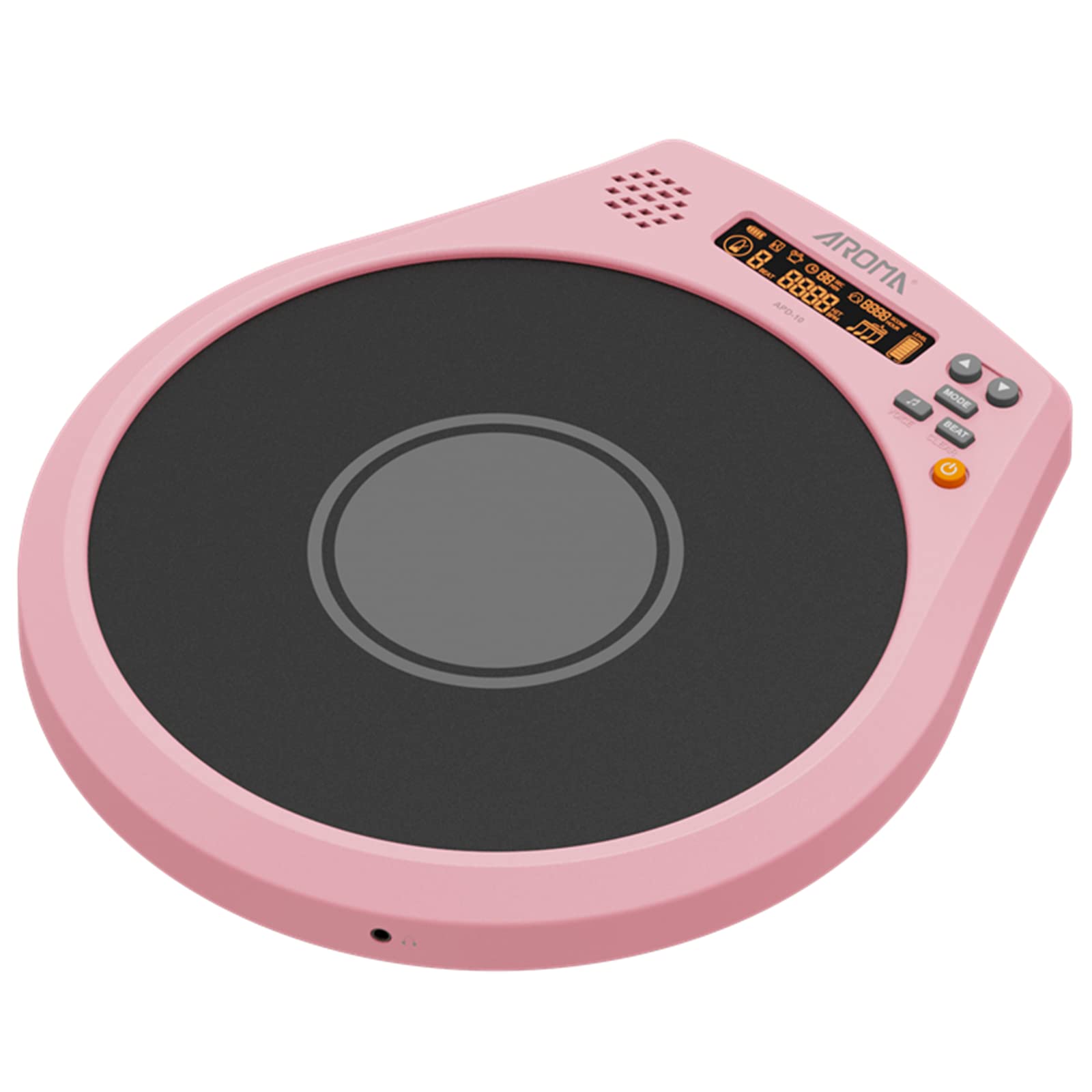 Smart Electronic Drum Pad with Display Metronome Speed Vocal Count Rechargeable Pink
