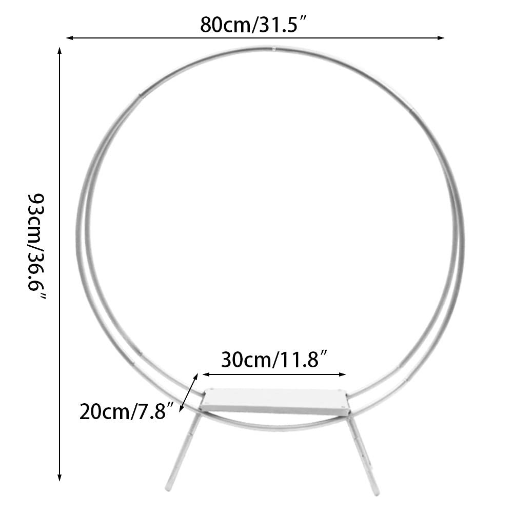 LOYALHEARTDY Wedding Arch Cake Stand Metal Flower Stand Cupcake Holders Stand Dessert Display Decorative Background Wedding Reception Events Party Decorations (80CM/Silver-B)