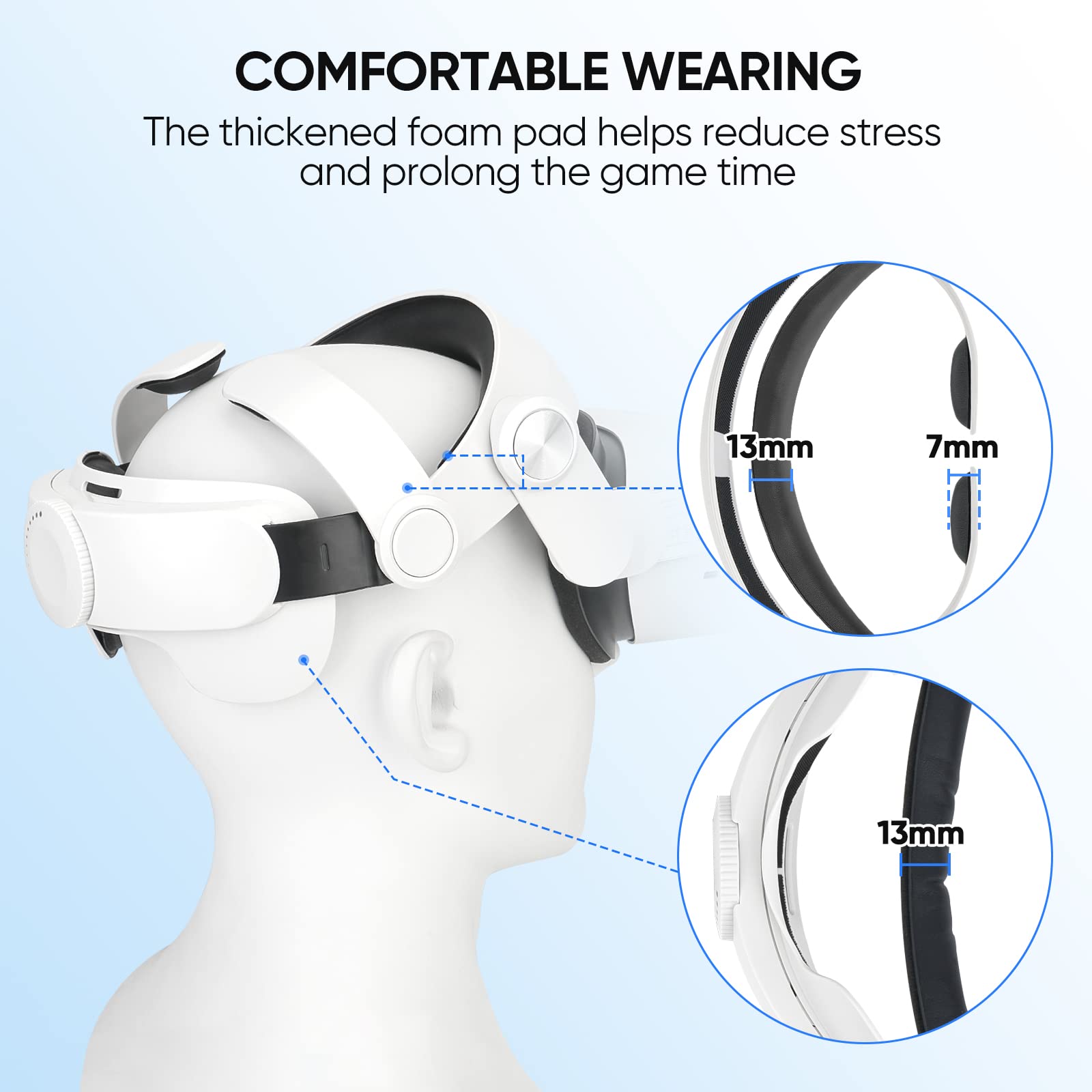 SARLAR Head Strap Accessories Compatible with Meta Quest 2, Elite Strap with Hard Carrying Case and Lens Protector for Enhanced Support and Comfort in VR