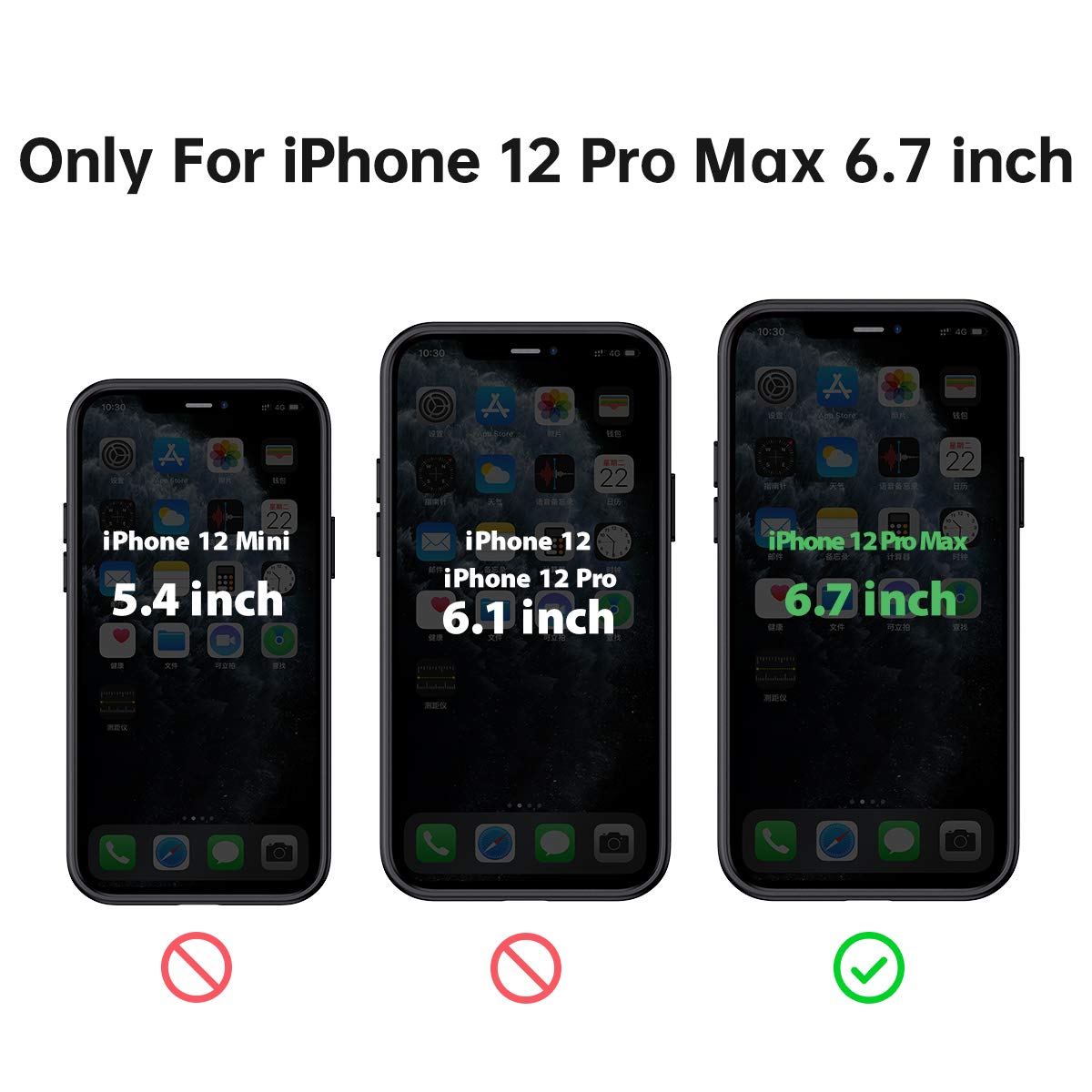 Meifigno Compatible with iPhone 12 Pro Max Case, [Military Grade Drop Tested], Translucent Matte PC with Soft Edges, Shockproof Phone Case Designed for iPhone 12 Pro Max 6.7inch (2020), Black