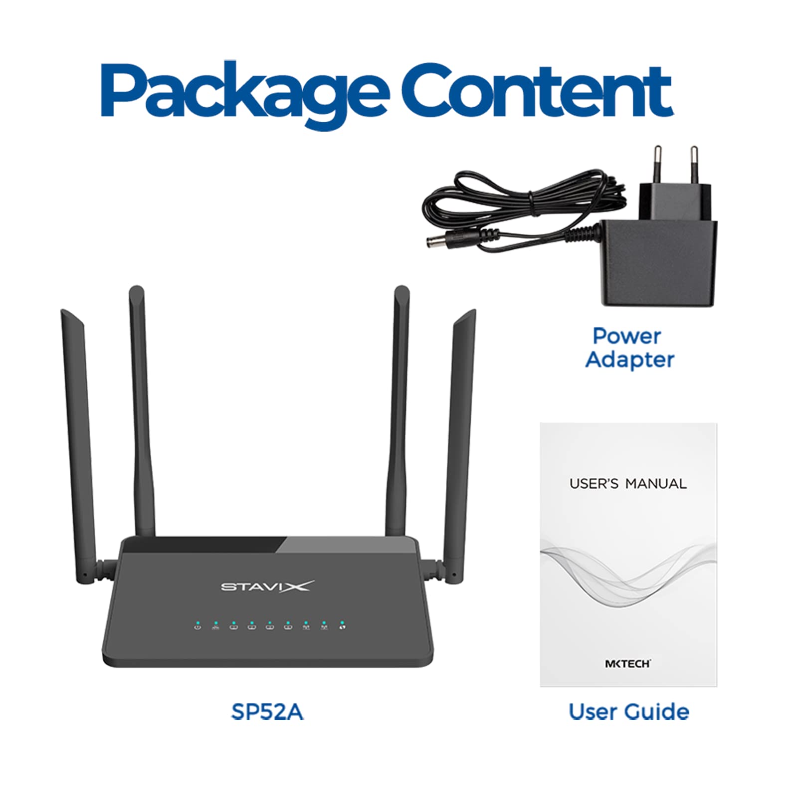 Stavix AC1200 1200Mbps Dual Band Wireless Router Gigabit Powerful High Speed Internet Smart WiFi Device | 4 * GE Port| 4 * 5 dBi High Gain Antennas | Parental Control | Up to 32 Devices