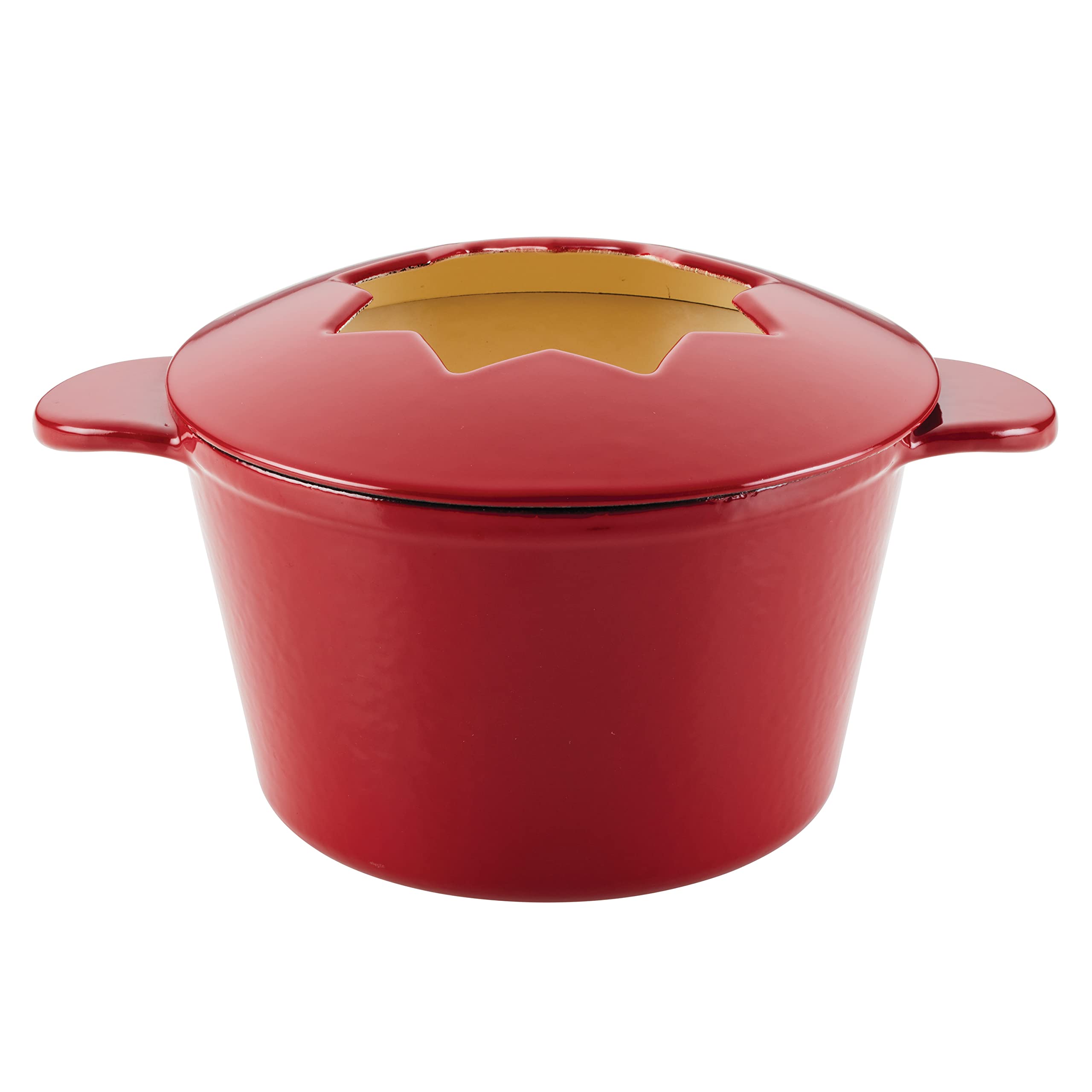 Rachael Ray Cast Iron Fondue Pot Set, 1.5 Quart, Red