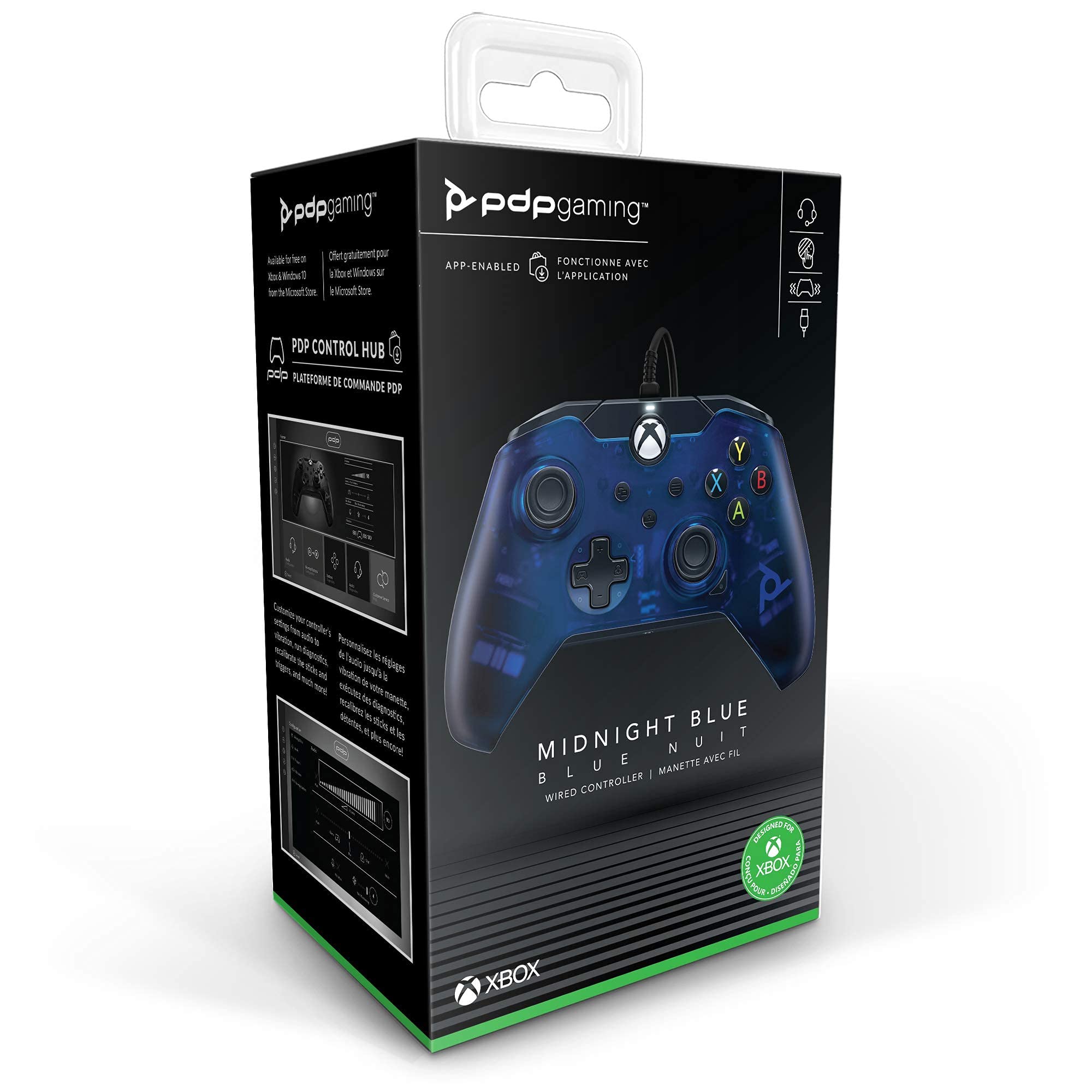 PDP Gaming Wired Controller: Midnight Blue - Xbox Series X|S, Xbox One, Xbox (Renewed)