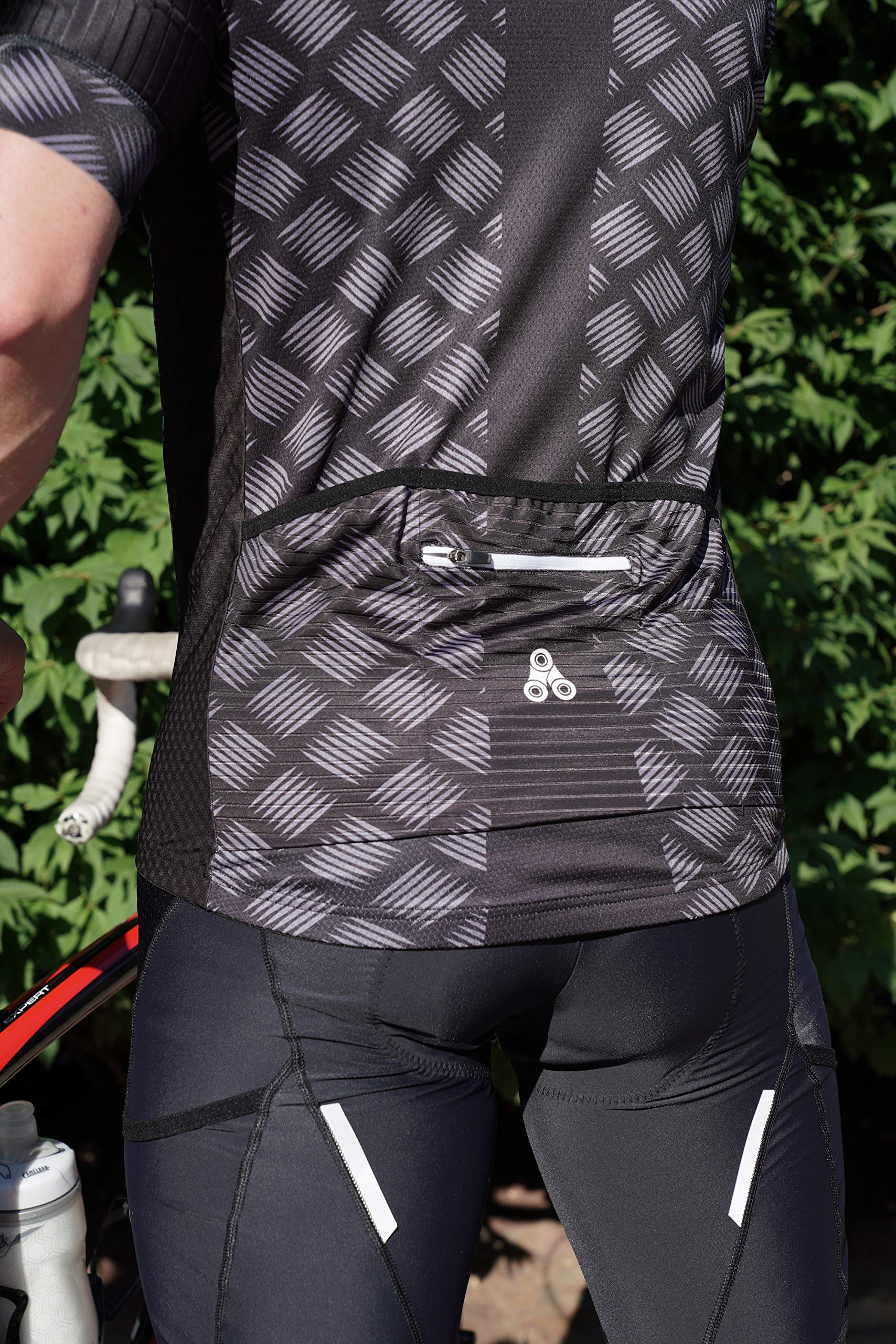 Men’s Pro Urban Cycling Short Sleeve Jersey, Bib Shorts, or Kit Bundle (Large, Carbide Black Jersey & Bib Shorts Set)