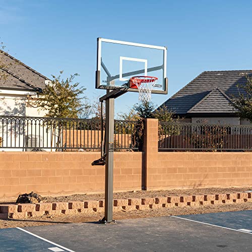 Lifetime 60" In-Ground Basketball Hoop, Mammoth Lift Adjustable Height, Tempered Glass Backboard Bolt Down System