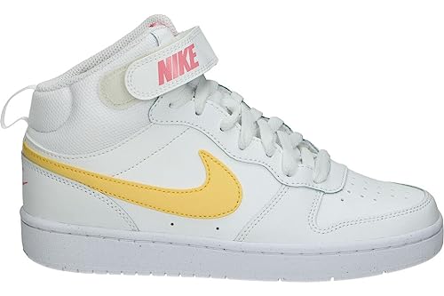 Nike Court Borough Mid 2 (GS) Unisex Adult, 6 US, Summit White/Topaz Gold, 4 Big Kid