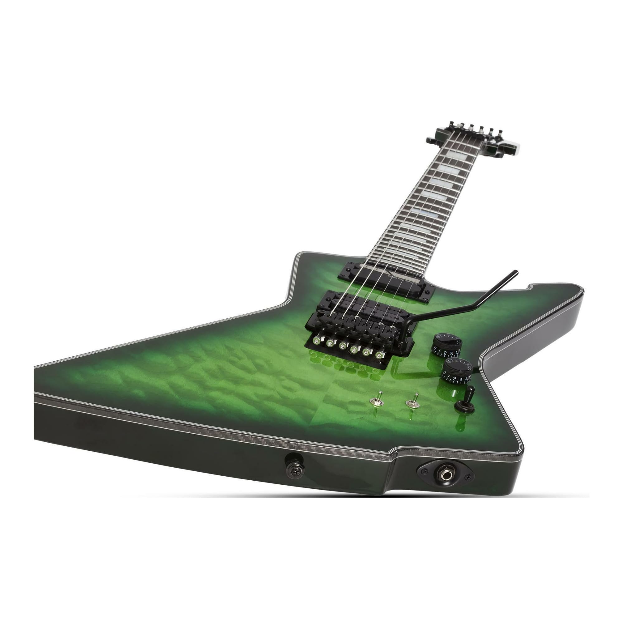 Schecter E-1 FR S Special Edition 6-String Electric Guitar (Right-Handed, Green Burst) Bundle with Clip-On Tuner and 10-Foot Guitar Cable (3 Items)