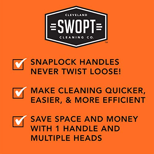 SWOPT 10” Premium Rough Surface Scrub Brush + 60" EVA Foam Comfort Grip Wooden Handle, Combo — Stiff Bristle Cleaning Brush with Interchangeable Long Handle — Clean Outdoor Surfaces Comfortably