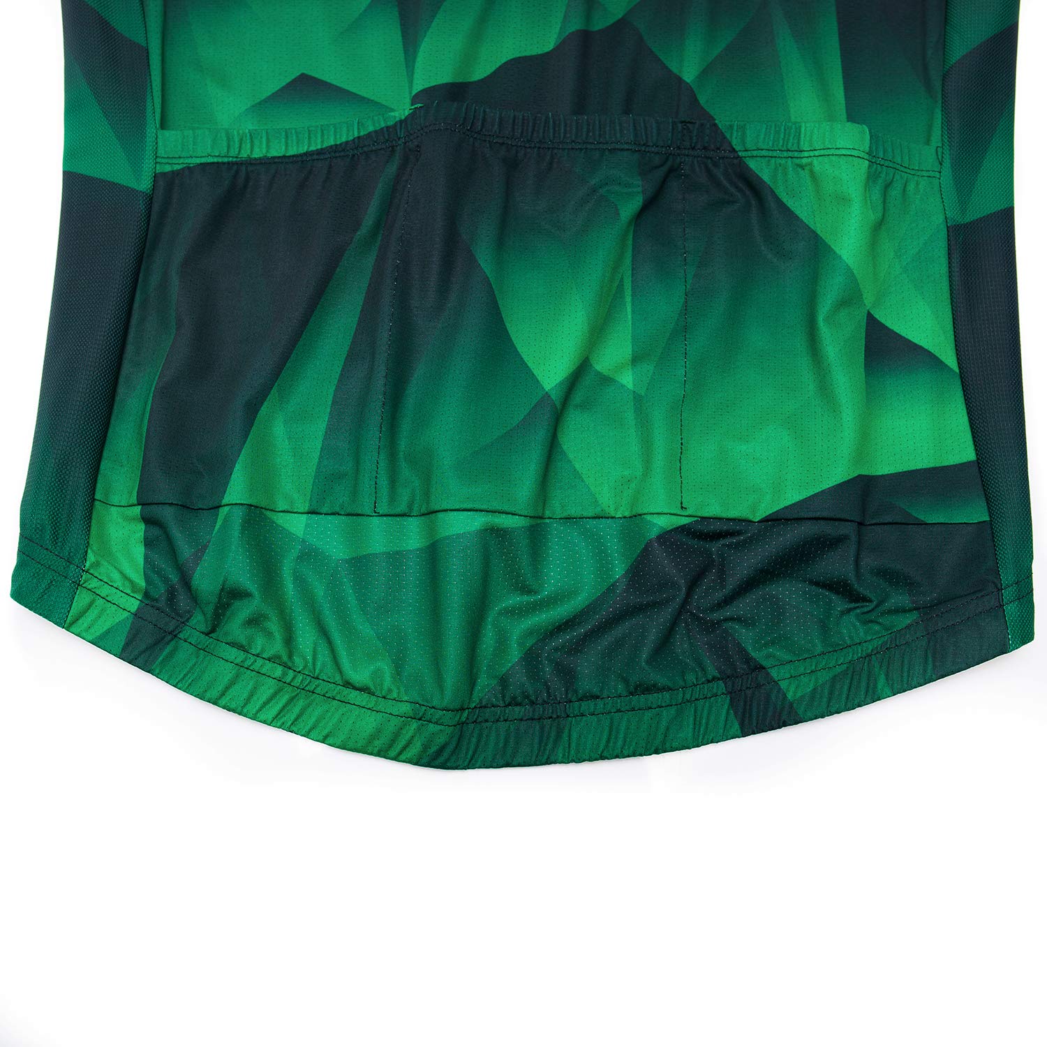 Mens Cycling Jersey Short Sleeves Mountain Bike Shirt MTB Top Zipper Pocket Reflective Green