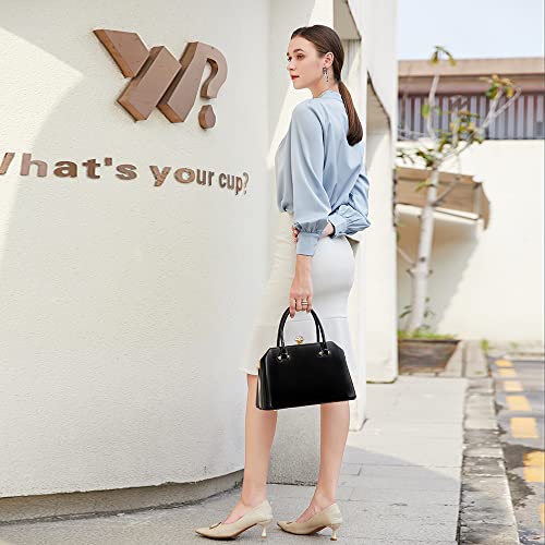 Style Strategy Push Lock Crossbody for women trapezoid Handbags Hardware Chain Crocodile Textured Shoulder black patent leather bag