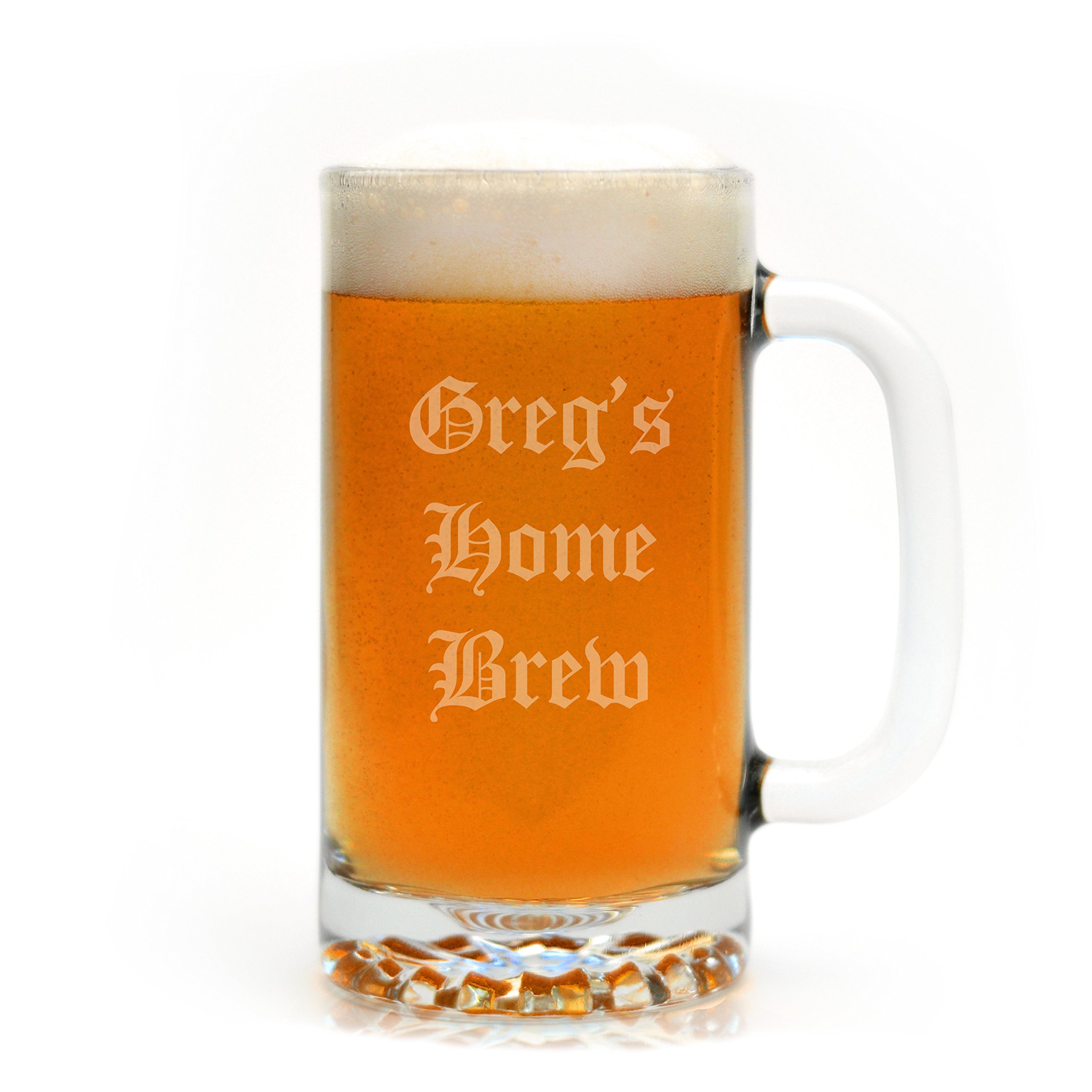 Personalized 16 oz. Beer Mug Engraved with Your Custom Text