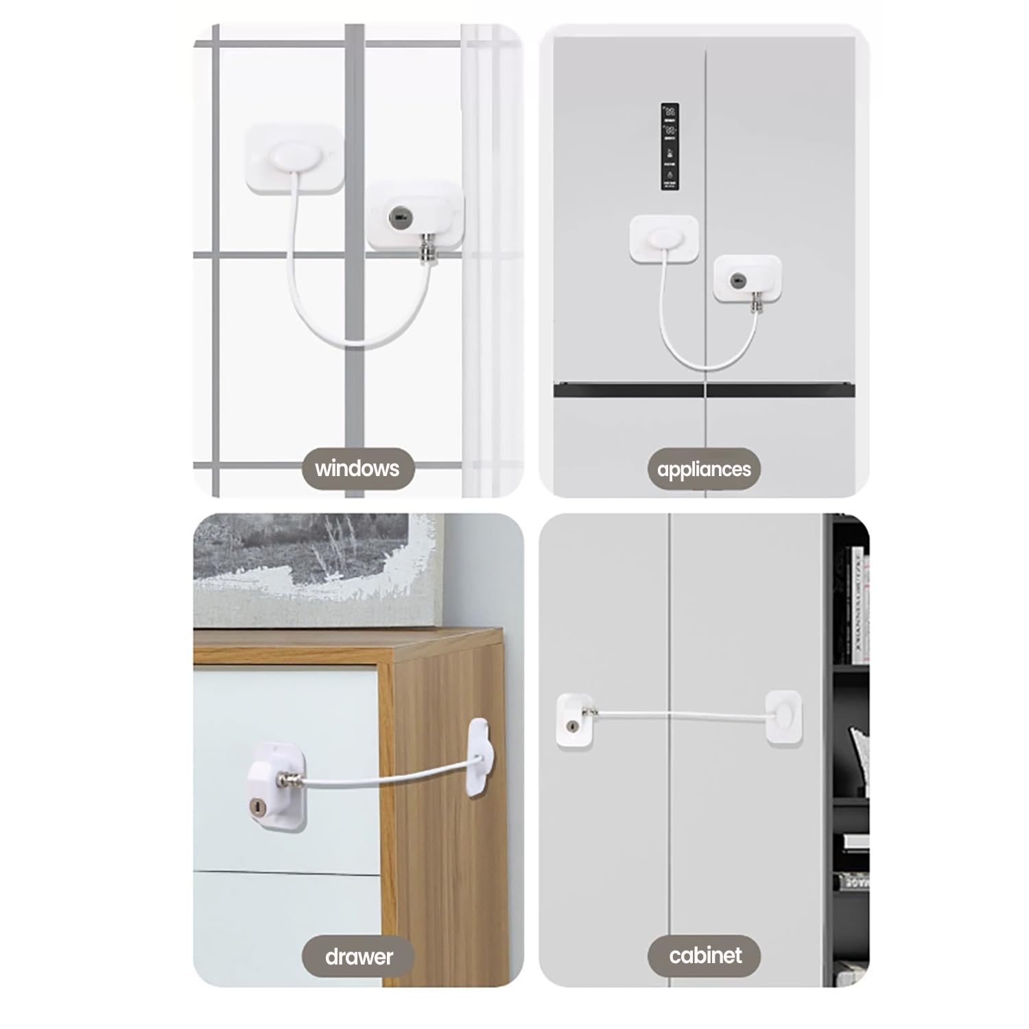 kanabella Fridge Lock, Refrigerator Lock with Keys Childproof Lock for Refrigerator Door Fridge and Cabinet.