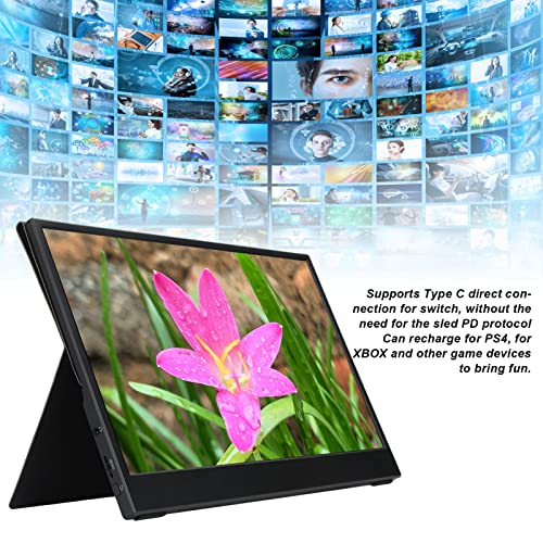 VINGVO 13.3 Inch Laptop Monitor, HD Multimedia Interface HDR 1440P IPS Portable Gaming Monitor Double Speaker for Office for Computer (US Plug)