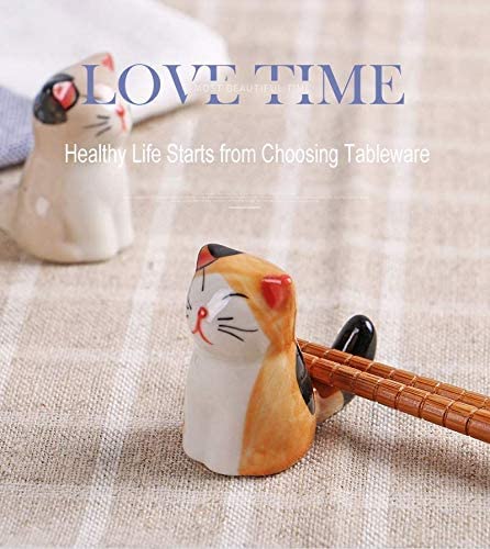 Porcelain Knife Rests Chopstick Rest set, Cat Chopsticks Rest Dinner Spoon Stand Knife Fork Holder, Delightful Cat Shaped Chopsticks Holder - Ideal gift for Mother's Day, Christmas