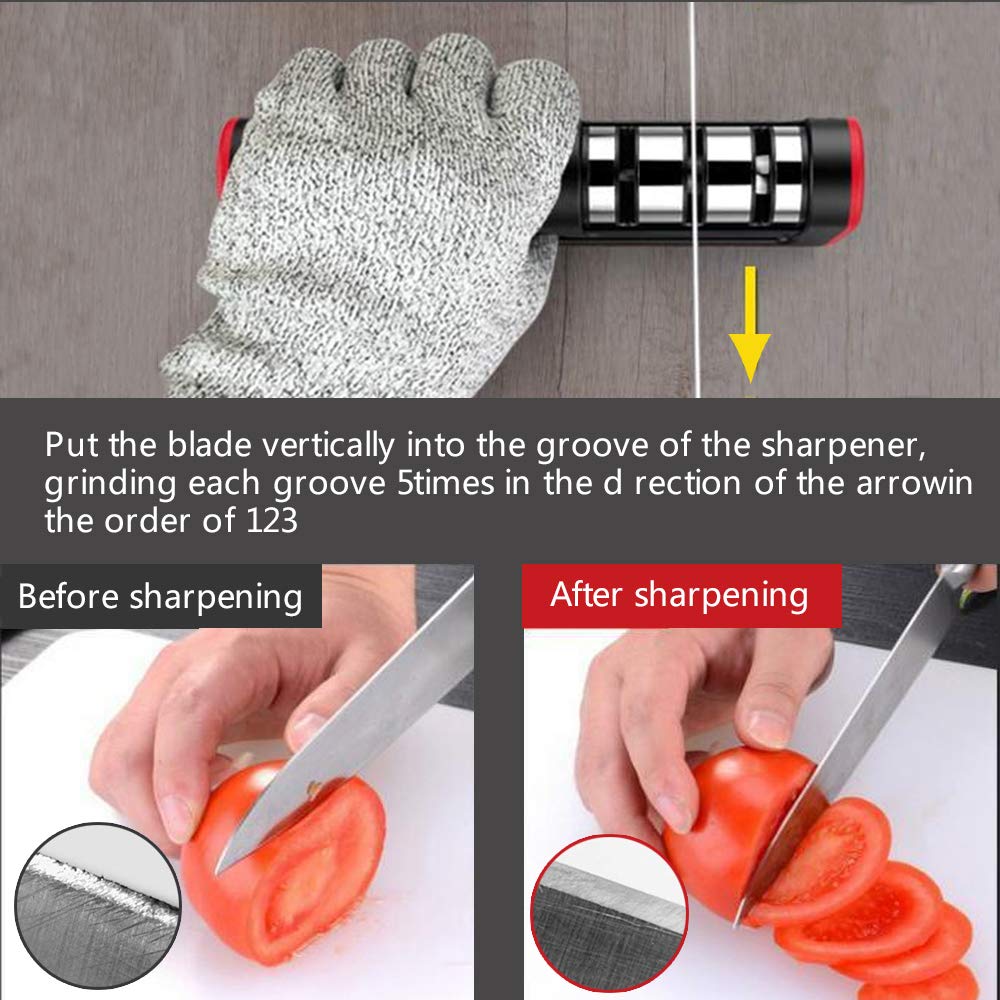 Knife Sharpener,3in1 Quickly Restore and Polish Blades, Safe and easy to use