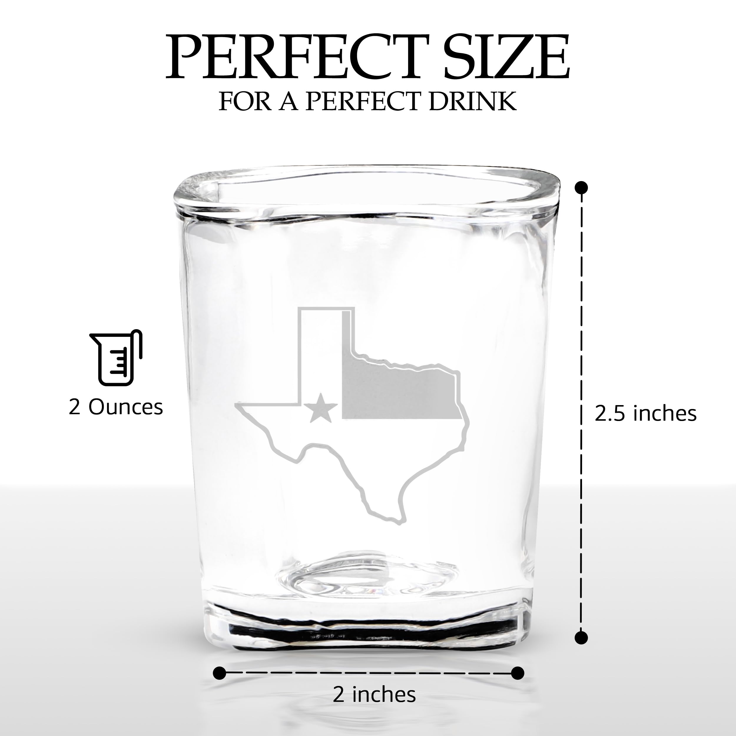 Rogue River Tactical Square Texas State Flag Outline Shot Glass Gift For Texan TX