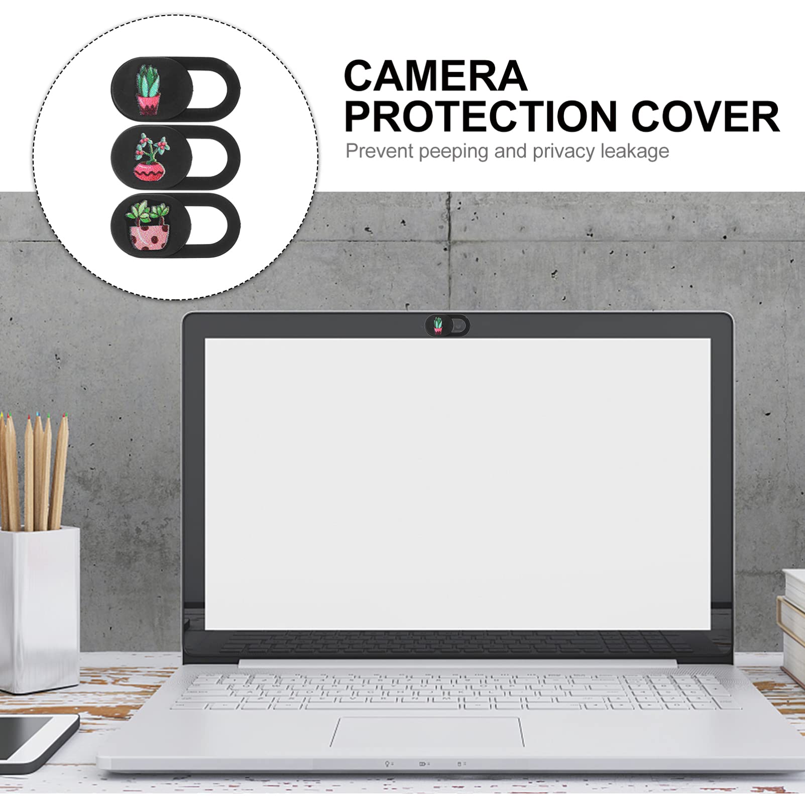 UKCOCO 3pcs Camera Cover Camera Slide Blocker Smartphones Computers Laptops Laptop Webcam Covers Phablet Phone Camera Tablet Protector Anti- Peeping Covers Slide Rail Abs Plastic Privacy