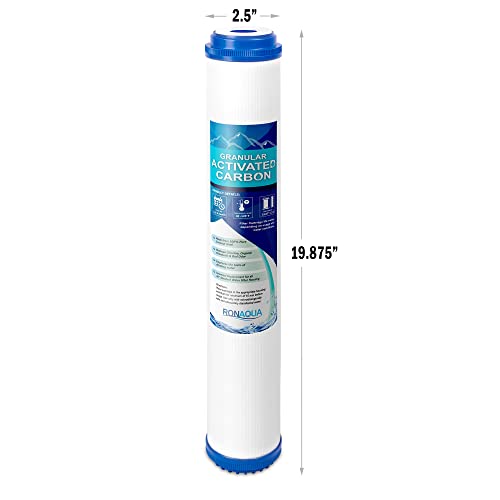 Standard Whole House Coconut Shell Granular Activated Carbon Water Filter 20β x 2.5β Fits 20β x 2.5β Housings. Remove Chlorine and Bad Odor. Compatible with EP-20, HX-CB-25-2010, F3WCB32 Pack of 2