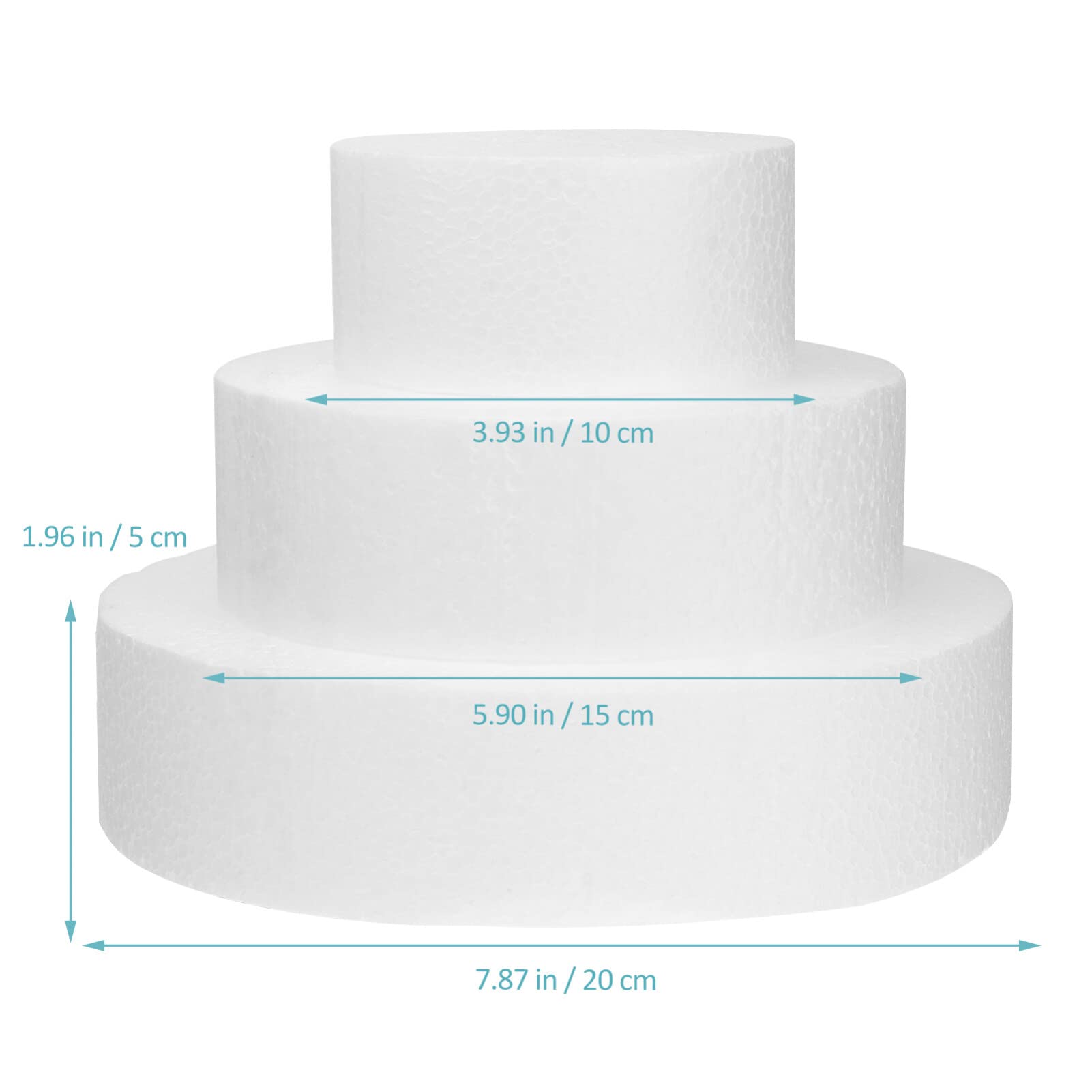 Luxshiny 3pcs Cake Foam Cake Stands Foam Cake Models Cake Forms Cake Rounds Dummy Foam Circles 12 Inch Cakedummies Practice Model Cake Pan Molds X4 Prosthetics Heart-shaped White