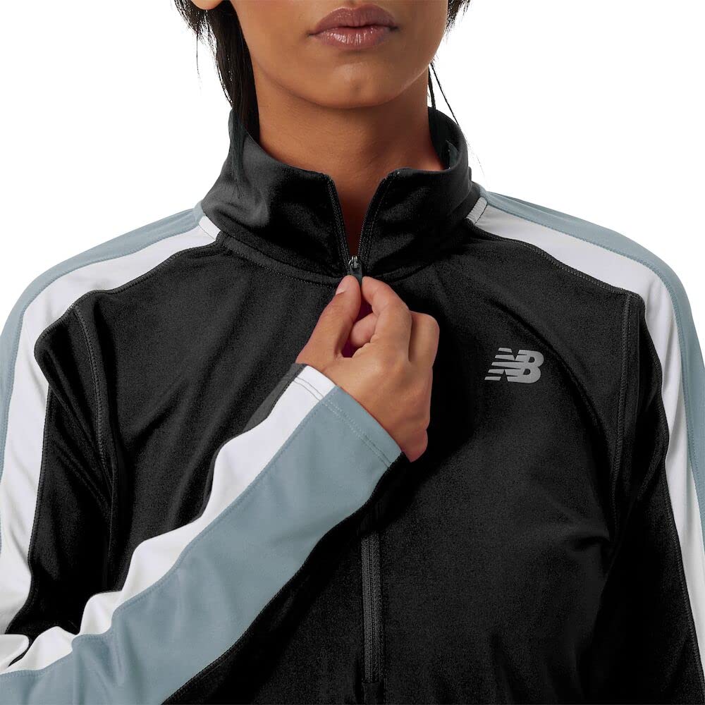 New Balance womens Accelerate Half Zip Shirt, Black, Small US