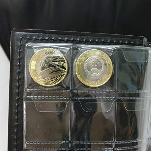 Menolana 120 Pockets Coin Holder Collection PU Album Book Collector Supplies , Brown