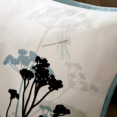 Madison Park Matilda Comforter Scenic Design All Season Hypoallergenic Down Alternative Set, Matching Bed Skirt, Decorative Pillows, Queen(90"x90"), White 7 Piece
