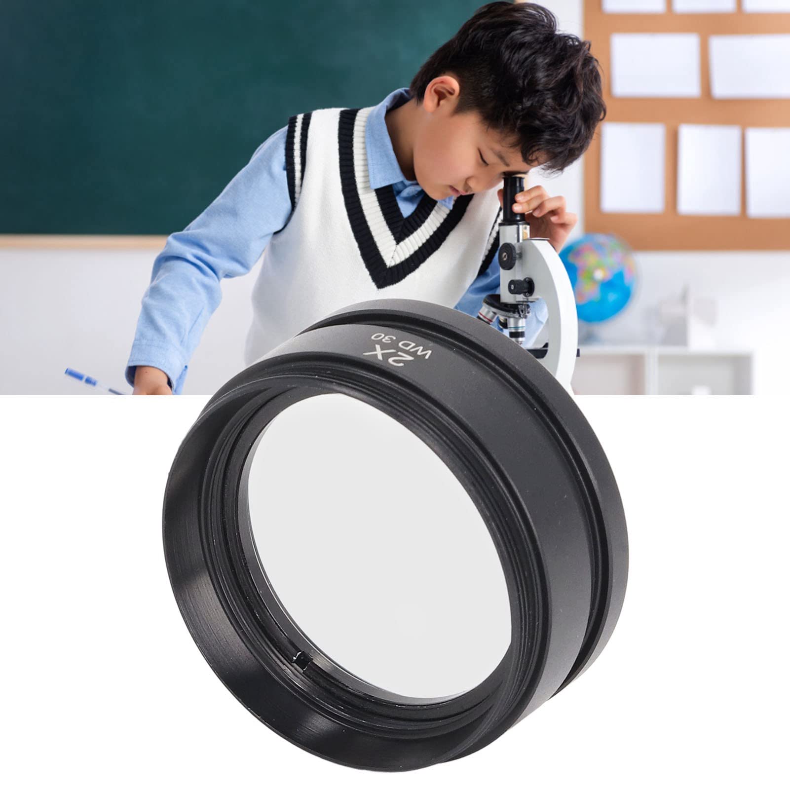 Stereo Microscope Lens, Clear Image Auxiliary Objective Lens Good Match Standard Design WD30 for Replacement