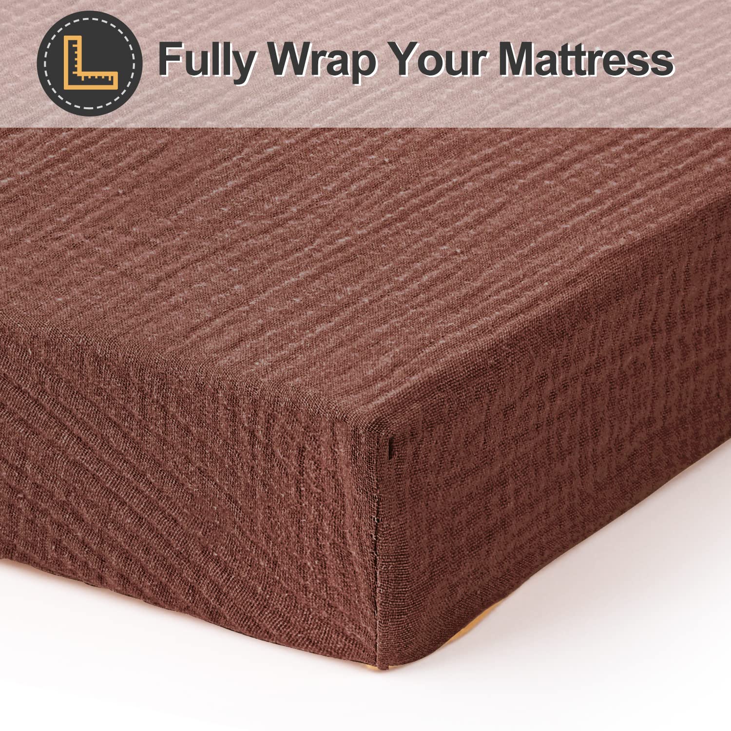 Super Juniors Muslin Baby Fitted Crib Sheet,Extra Cozy Soft Breathable Crib Mattress Sheets for Boys and Girls,28βx52β(Coffee)