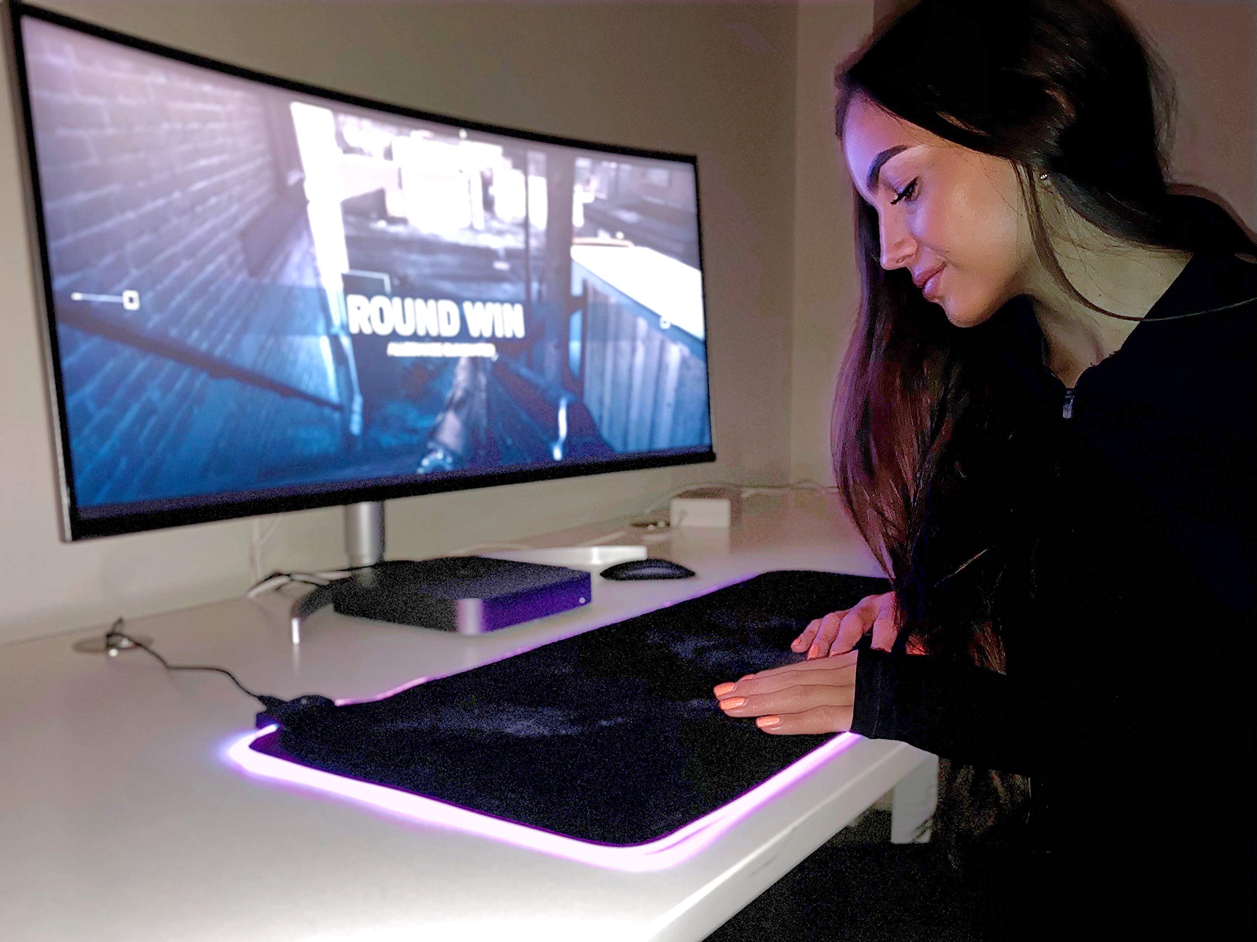LED World Map Gaming Mouse Pad|Extended RGB Gaming Mouse Mat|LED Animated Mouse Pad w/Waterproof Surface-Anti-Slip Base-10 Colors& 4 Modes-31.5x11.8X 0.16(World Map)