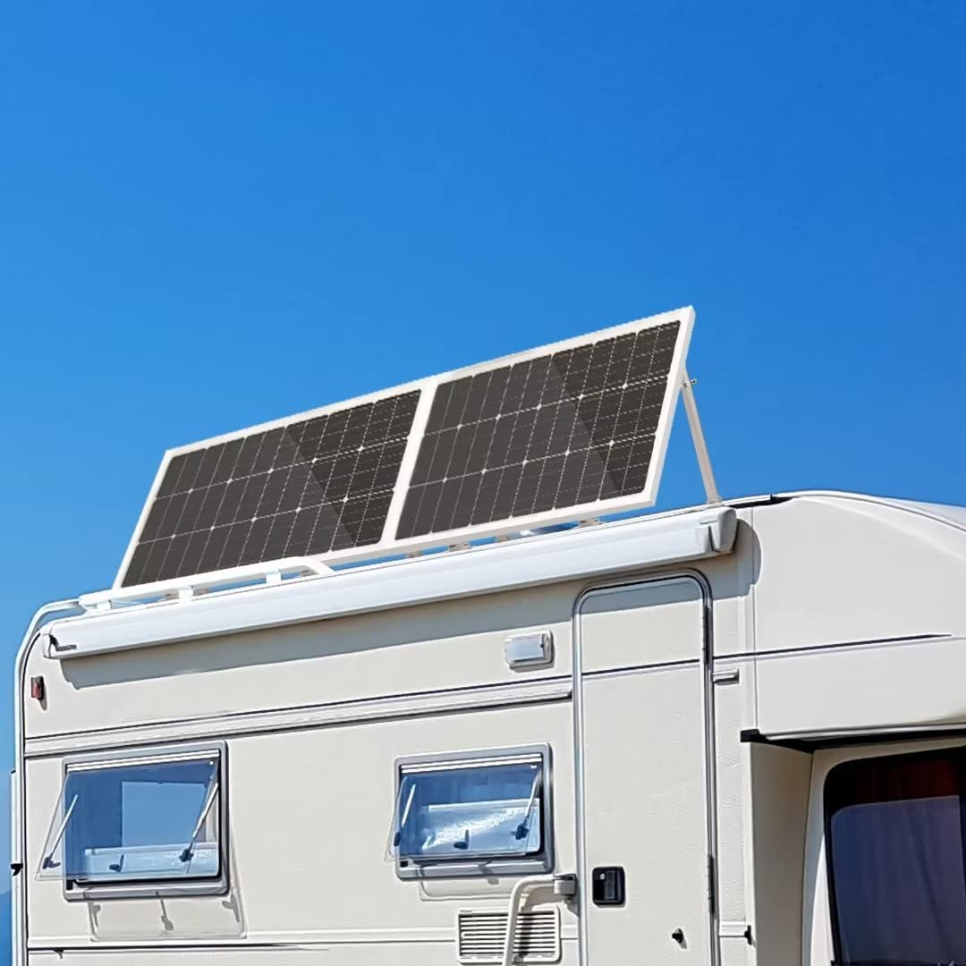 m4solar m01 Adjustable Solar Panel Mount Brackets 20-70° Adjustable Solar Panel Tilt Mount Brackets for Solar Panels Installed on Any Flat Surface for RV, Roof, Boat, Any Off-Grid System