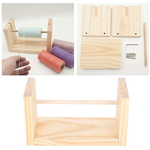 Yaami Yarn Spool, French Hemp Wooden Crochet Thread Rack Twine Holder With Twirling Mechanism String Sewing Spinner Knitting Embroidery Stand Dispenser Weaving Macrame Tool for Home Mall Store 20cm