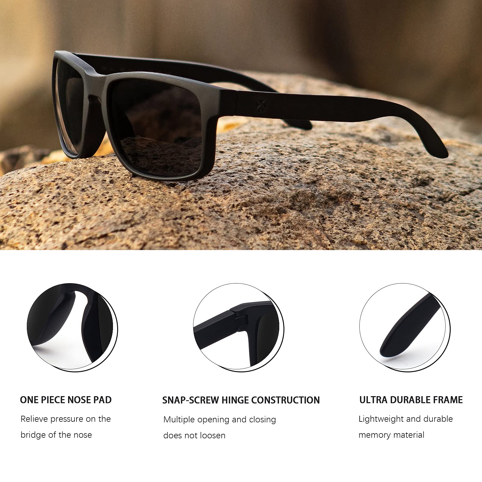 MAXJULI Polarized Sunglasses for Men and Women,UV400 Protection Sun Glasses,Ideal for Driving Cycling and Running 8120(Grey+Grey)