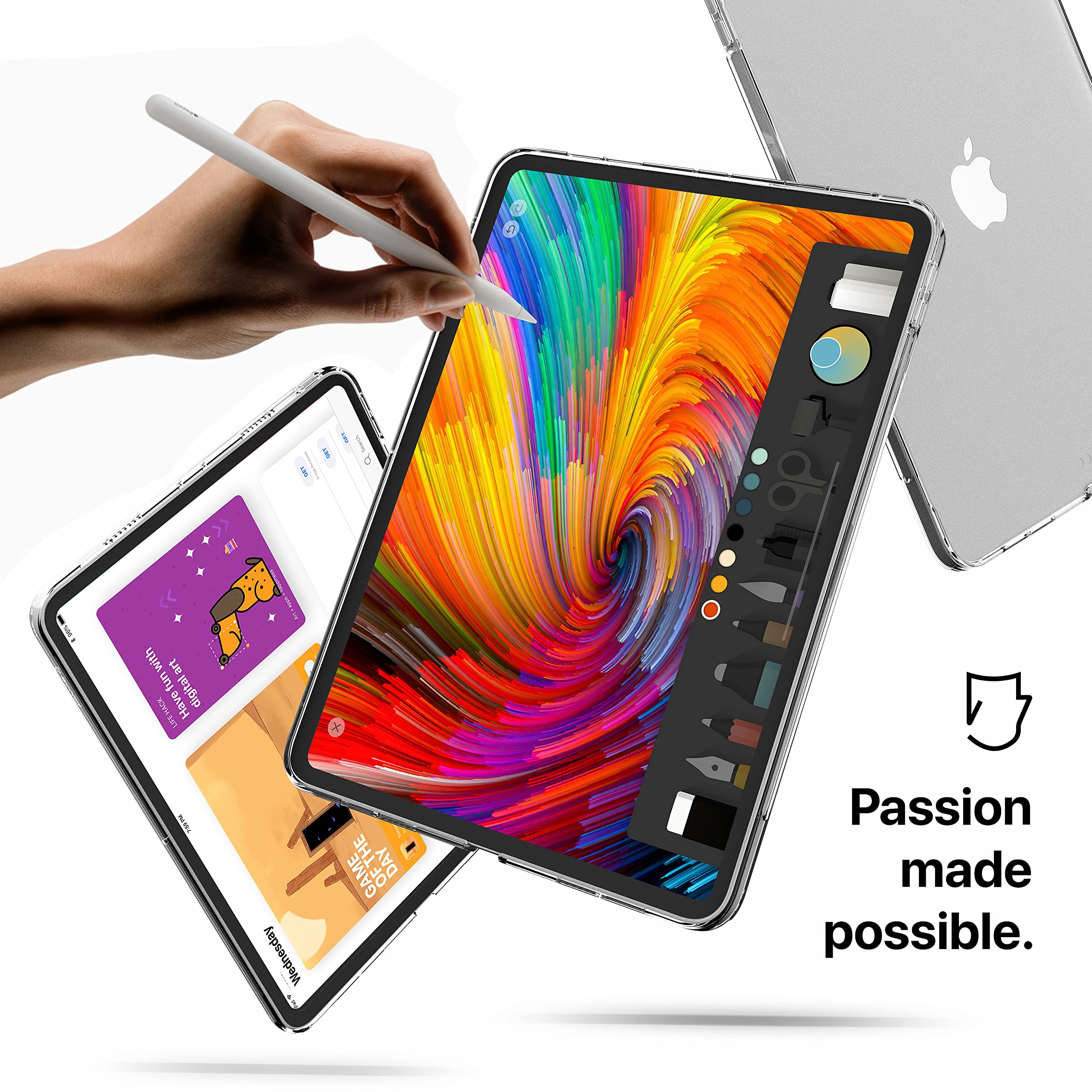 TineeOwl Arctic iPad Pro 11 inch Case 2022, 2021, 2020 & 2018 (4th, 3rd, 2nd, 1st Generation) Ultra Thin Crystal Clear Case with Matte Back, Supports Apple Pencil Charging, TPU Bumper (Clear)