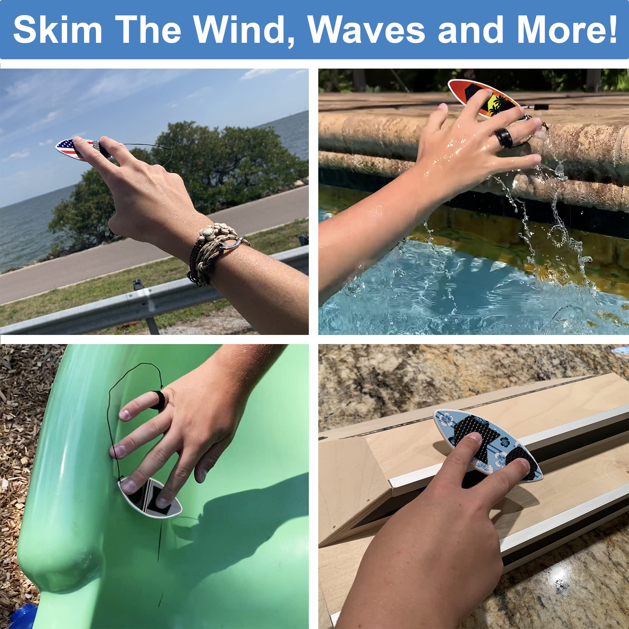 Shaka Minis Finger Skimboard | Finger Surfboard - Skim and Surf The Wind, Waves and Almost Anywhere (Snowman)