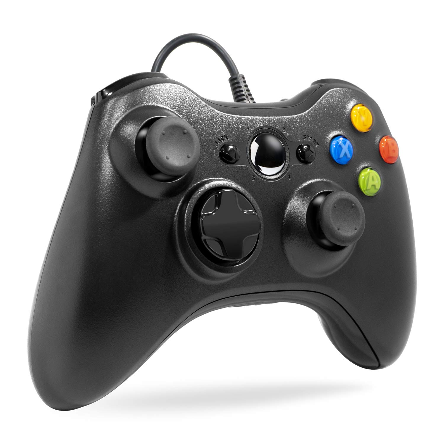Medvoe Wired Controller for Xbox 360, 7.2 Ft USB Wired Gamepad Joystick Game Remote with Dual-Vibration Turbo, Trigger Buttons for Xbox360, Xbox 360 Slim and PC Windows 7,8,10 - Black