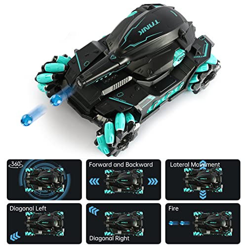 RC Tank That Shoots BBS, Nerf Tank Toy Kids Gift, RC-Remote-Control-Tank-Toy for 8 Year Old Boy Toys, Hand Controlled RC Car with Water Bullet, Nerf Robot Hand Remote Control Car for Boys Age 8-12