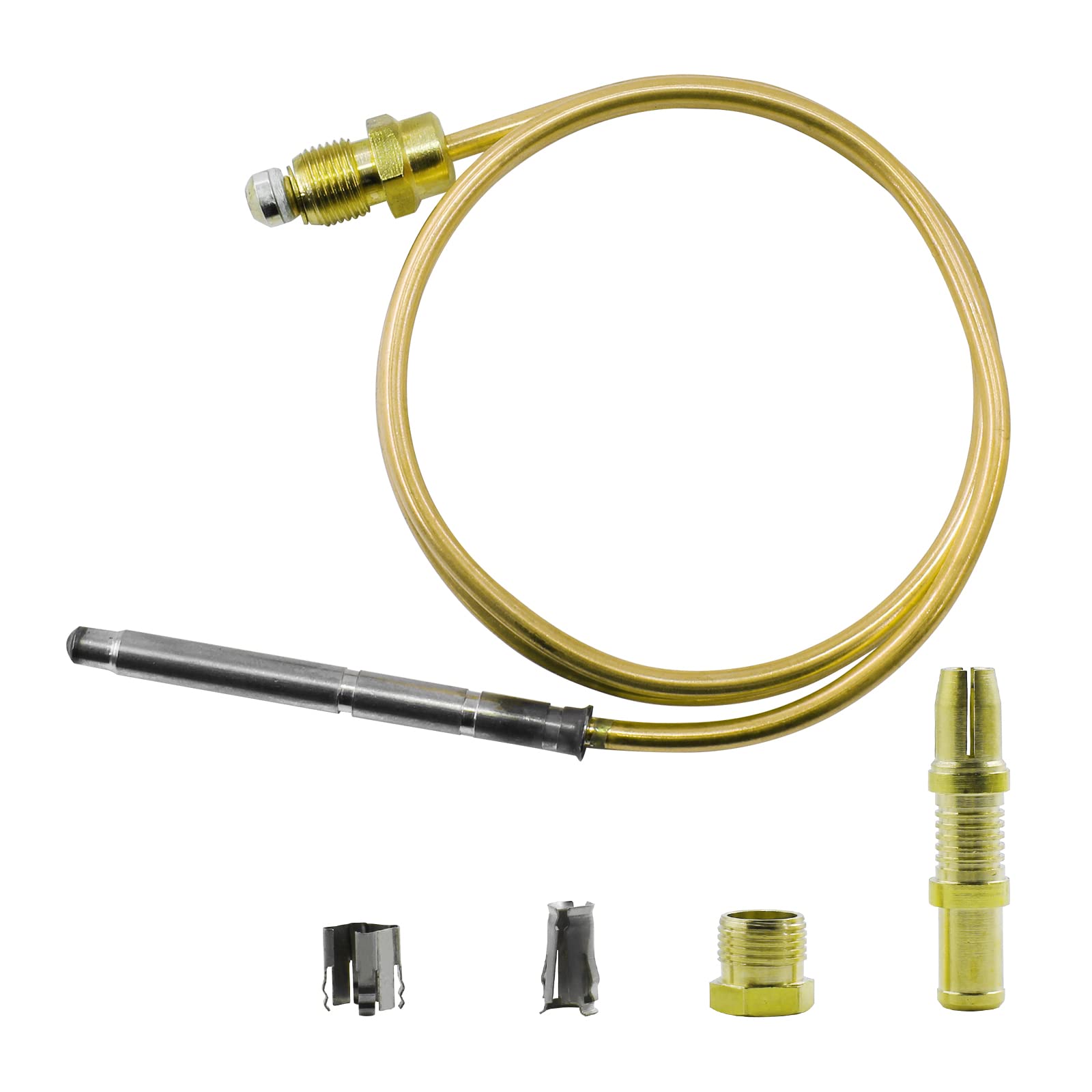 MENSI Thermocoupler for Robertshaw Thermostat Control Pilot Burner Assembly Replacement 1980-024 & 1980-036 Snap Fit Universal Thermocouple (24")