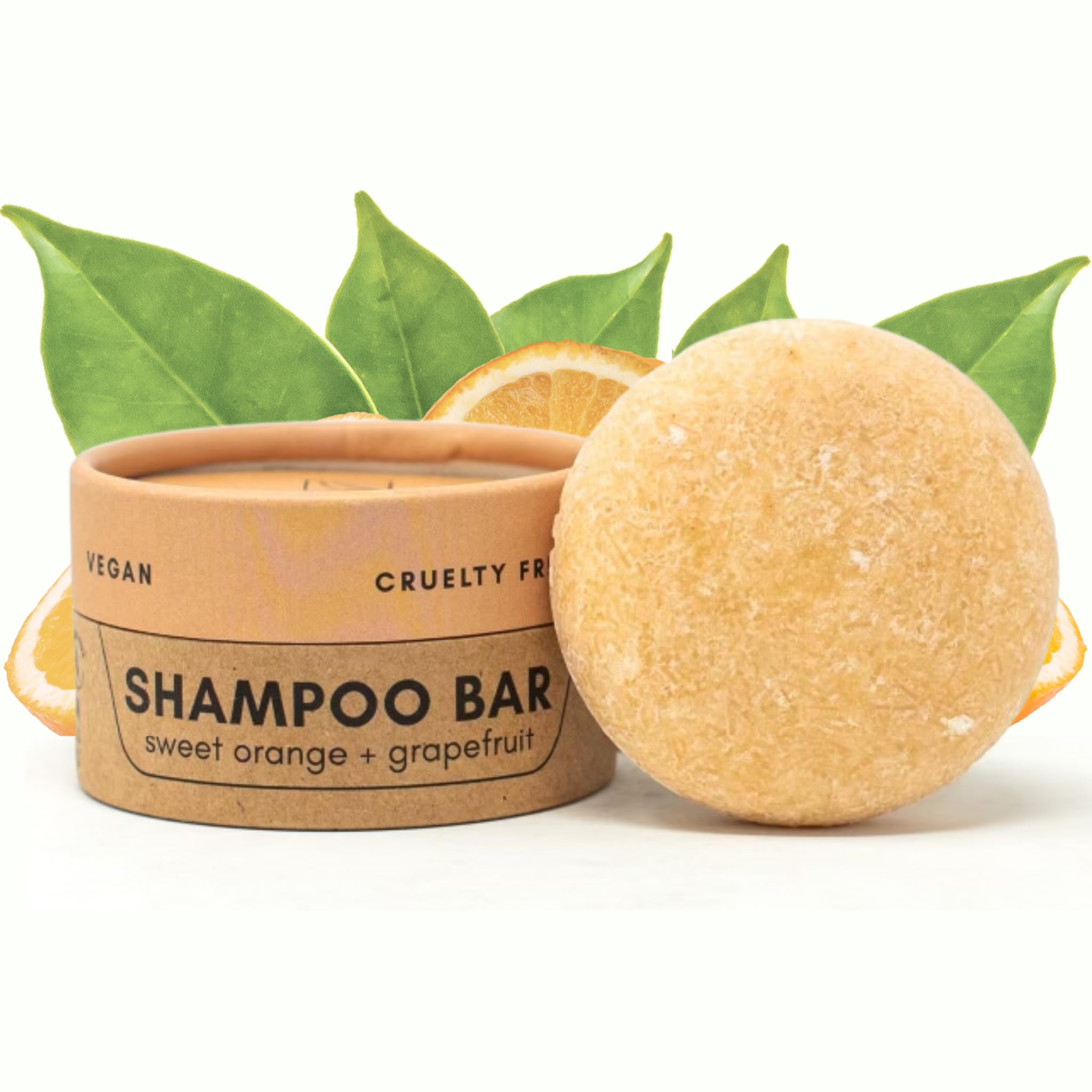 Zero Waste MVMT Shampoo Bar | Sweet Orange + Grapefruit | Eco-friendly Shampoo with Travel Container | Natural Salon Quality Shampoo, Zero Waste & Plastic Free