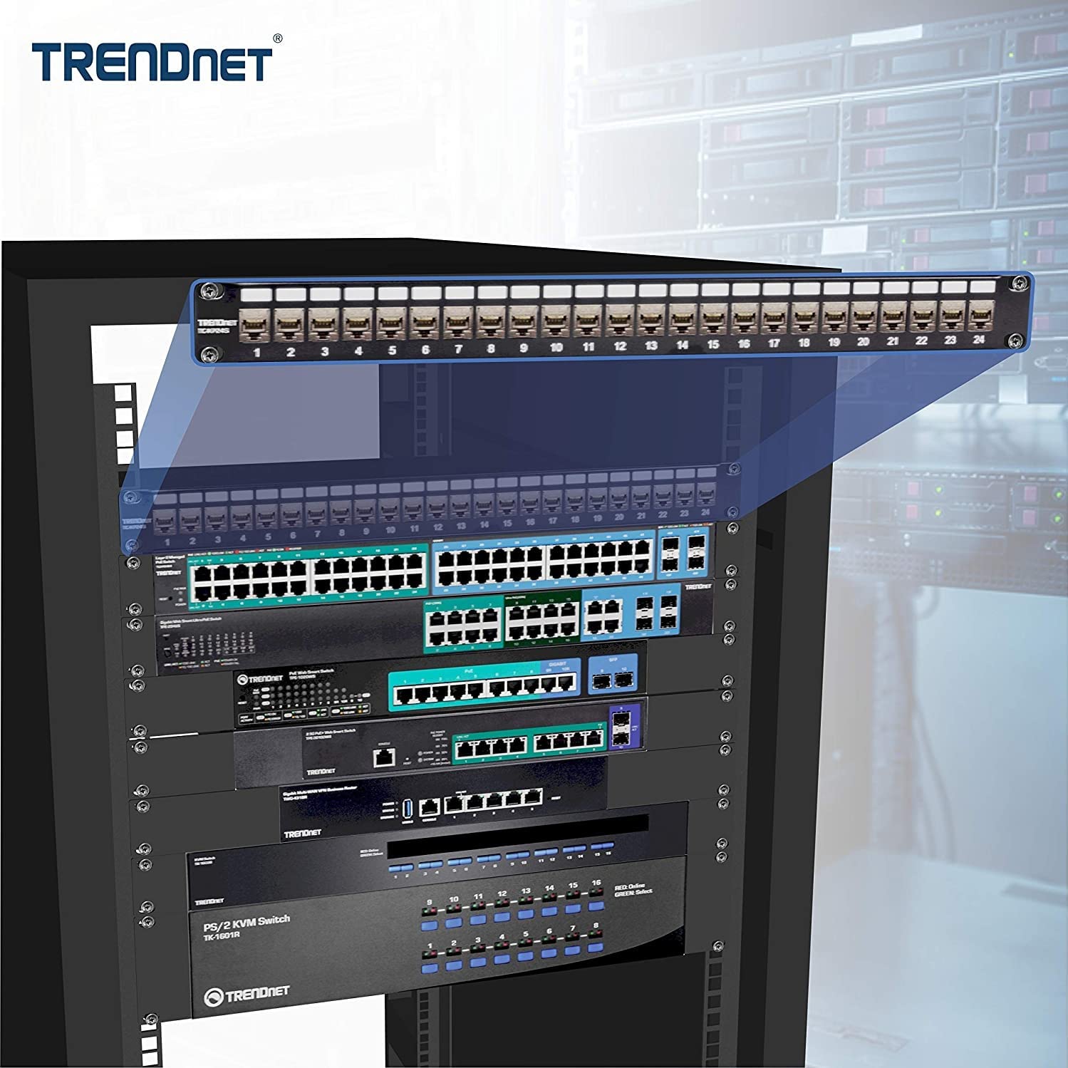StarTech.com Wall Mount and TRENDnet 24-Port Blank Keystone Patch Panel Bundle